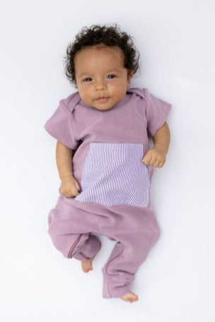 Zipper Romper in Grape Terry – Thimble